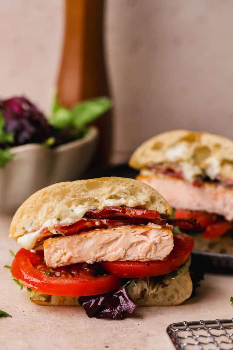 Salmon BLT with Lemon-Dill Aioli - The Epicurean Mouse