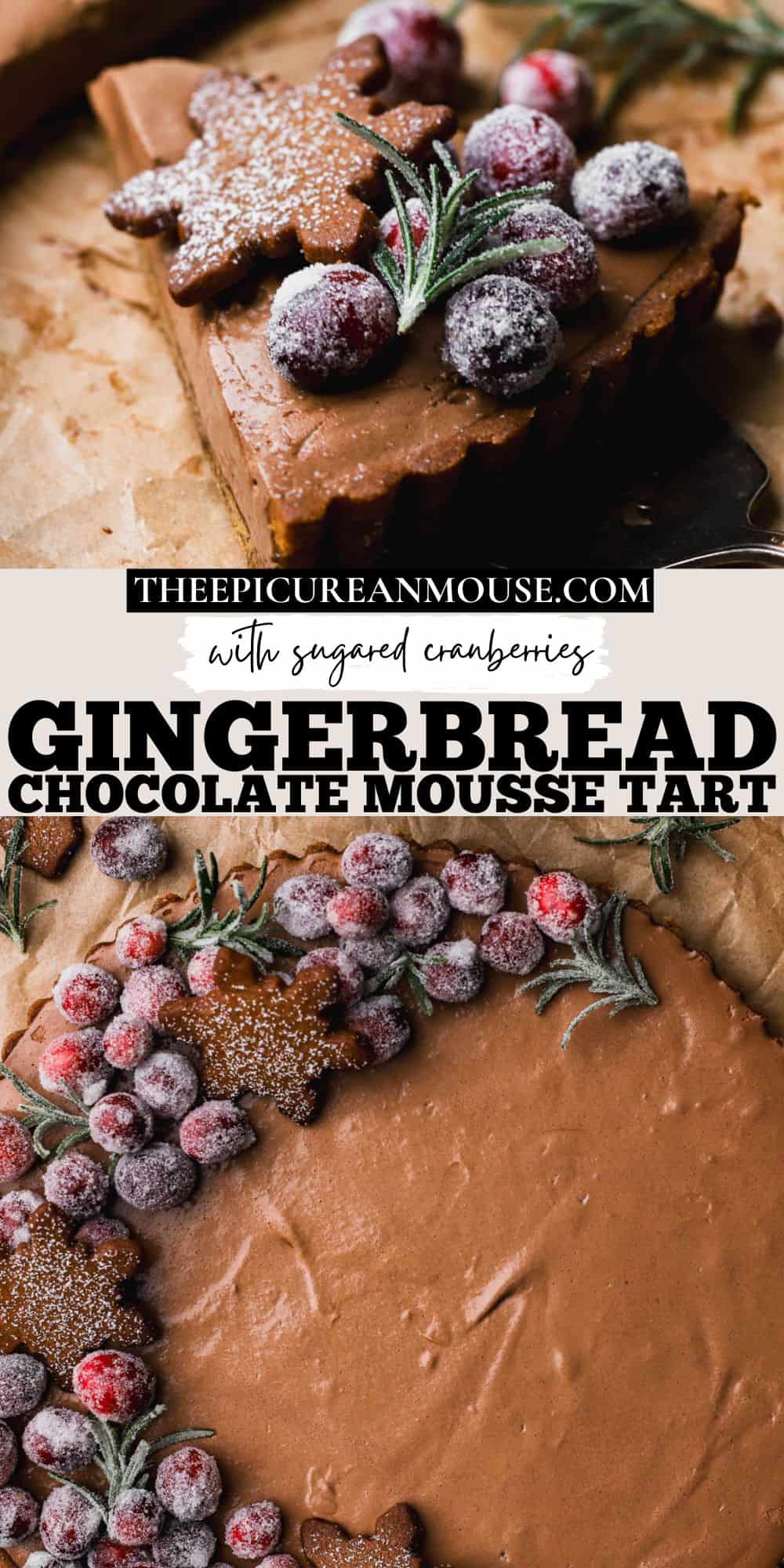 Gingerbread Chocolate Mousse Tart - The Epicurean Mouse