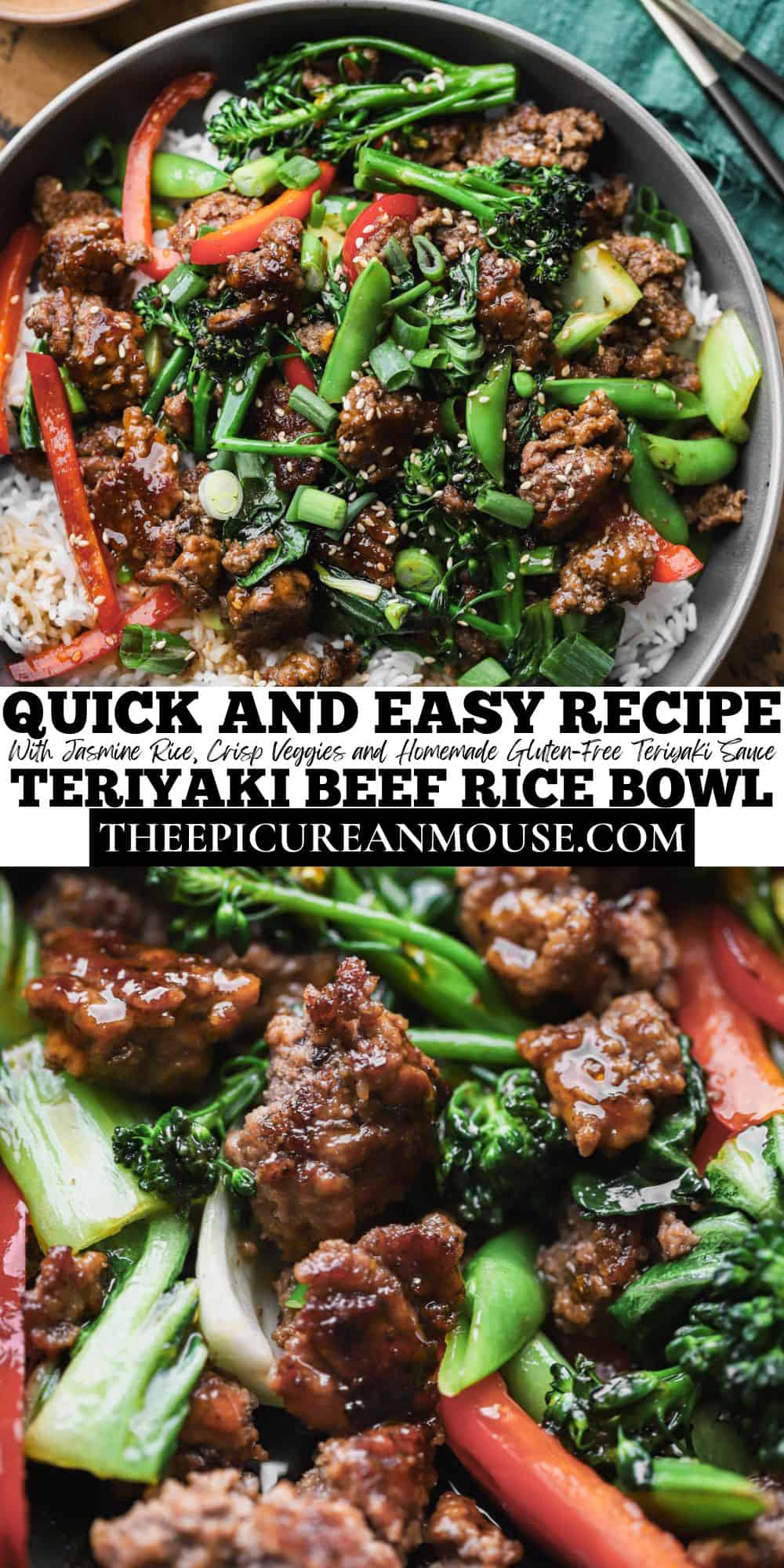 Beef Teriyaki Rice Bowl - The Epicurean Mouse